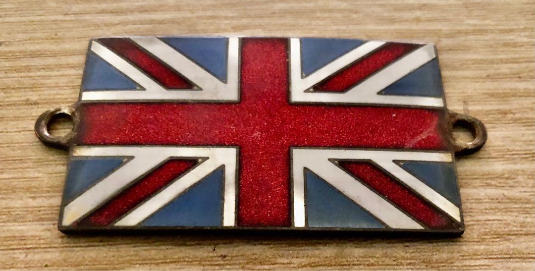 Vintage Metal Union Jack Flag & BMC Wooden Special Tuning Gear Knob ...