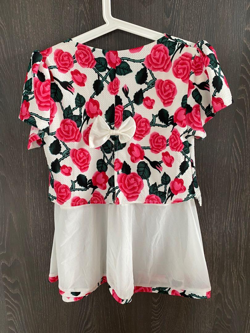 Vintage Rose Top, Women's Fashion, Tops, Blouses on Carousell