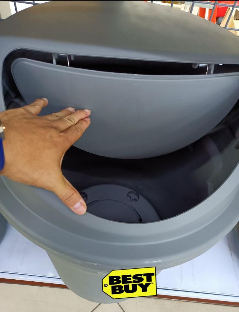 Waste Bin with Transport Trolley and Push Lid 5 Swivel Castors without ...