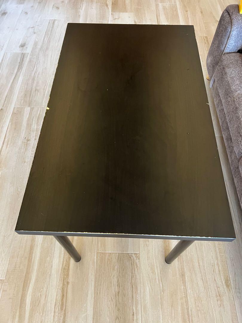 Well used black ikea linnon table 100cm, Furniture & Home Living ...