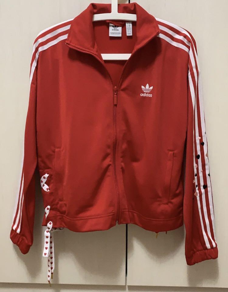 #007 adidas red jacket w. hearts authentic limited edition, Women's ...