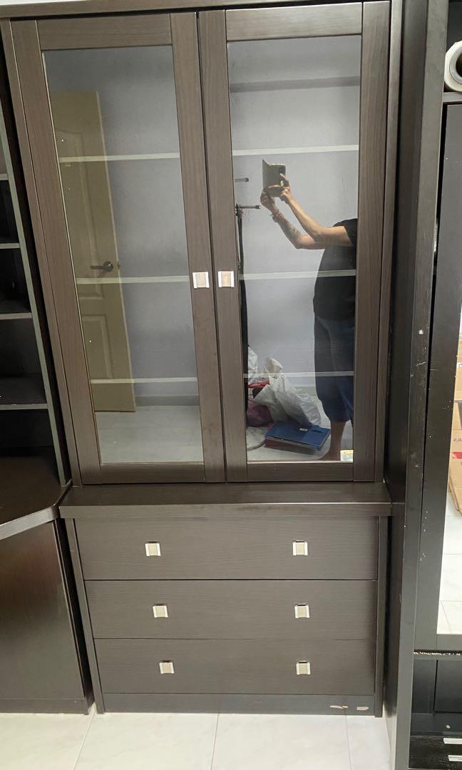 Book Display Cabinet with Drawers, Furniture & Home Living, Furniture ...