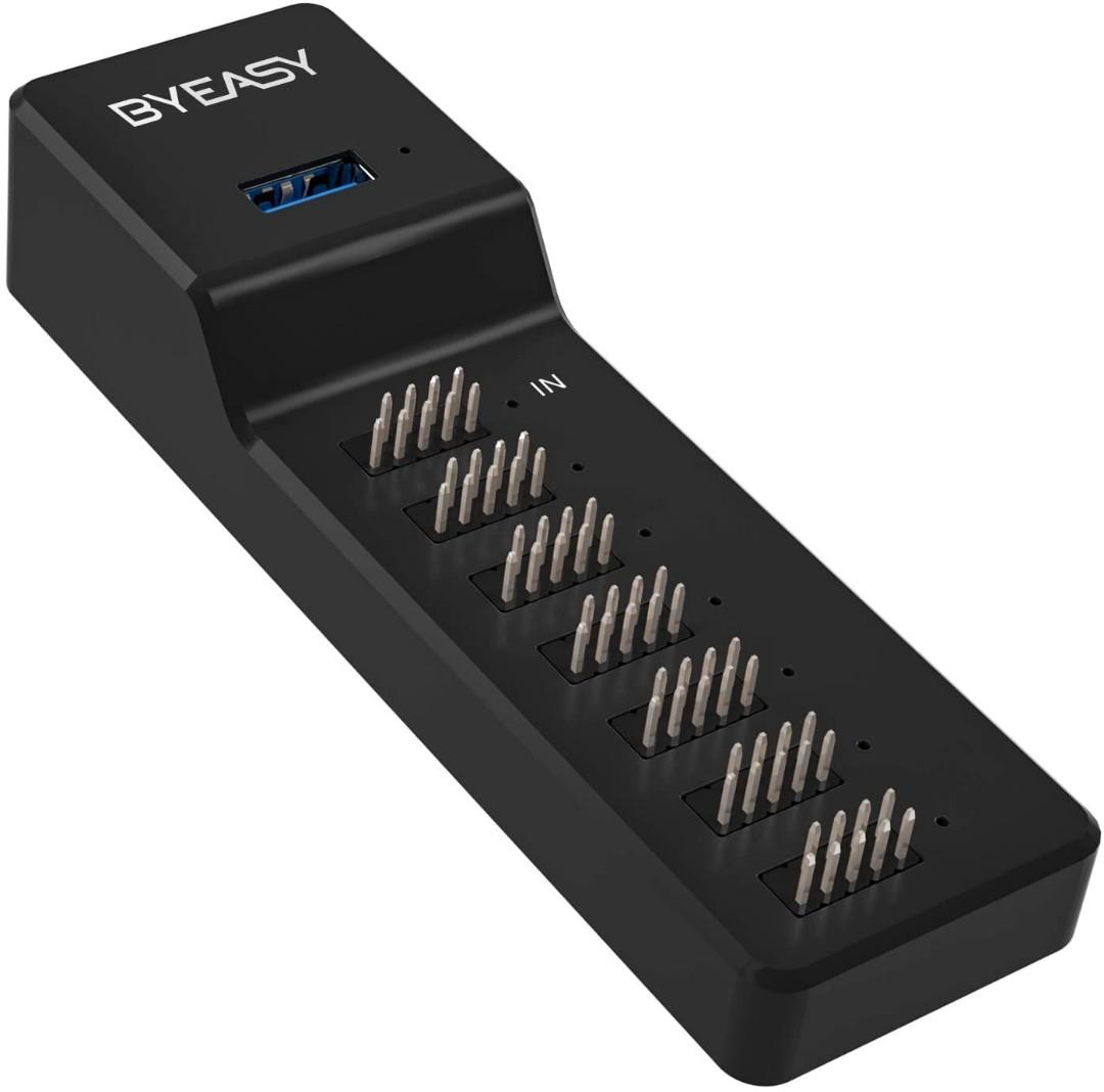 BYEASY Internal USB Hub - Expands 6 USB 2.0 Ports Sleek Magnetic Build ...
