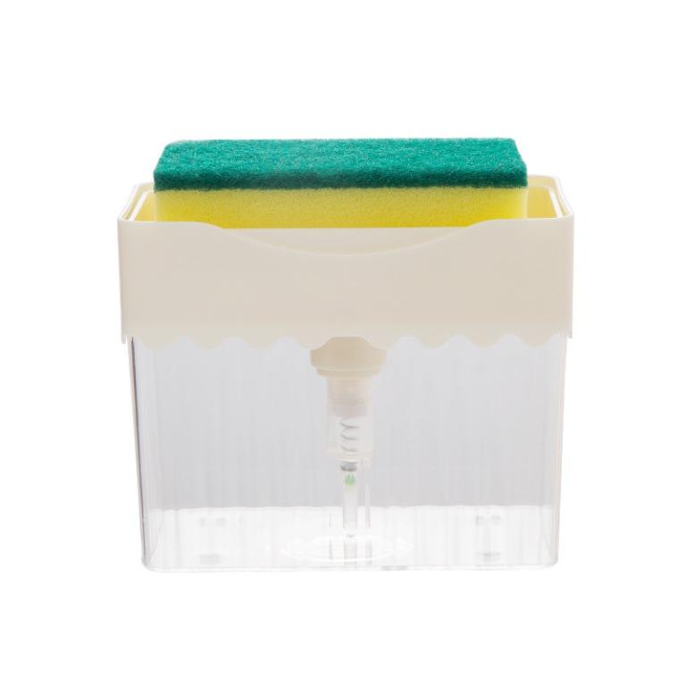 Double Layer Sponge Box with Soap 2-in-1 Dispenser Kitchen Plastic ...