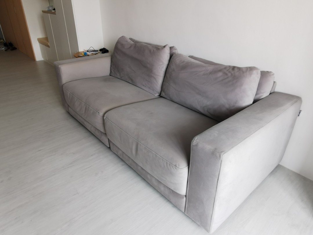 Fabric sofa (very smooth and fine texture), Furniture & Home Living ...