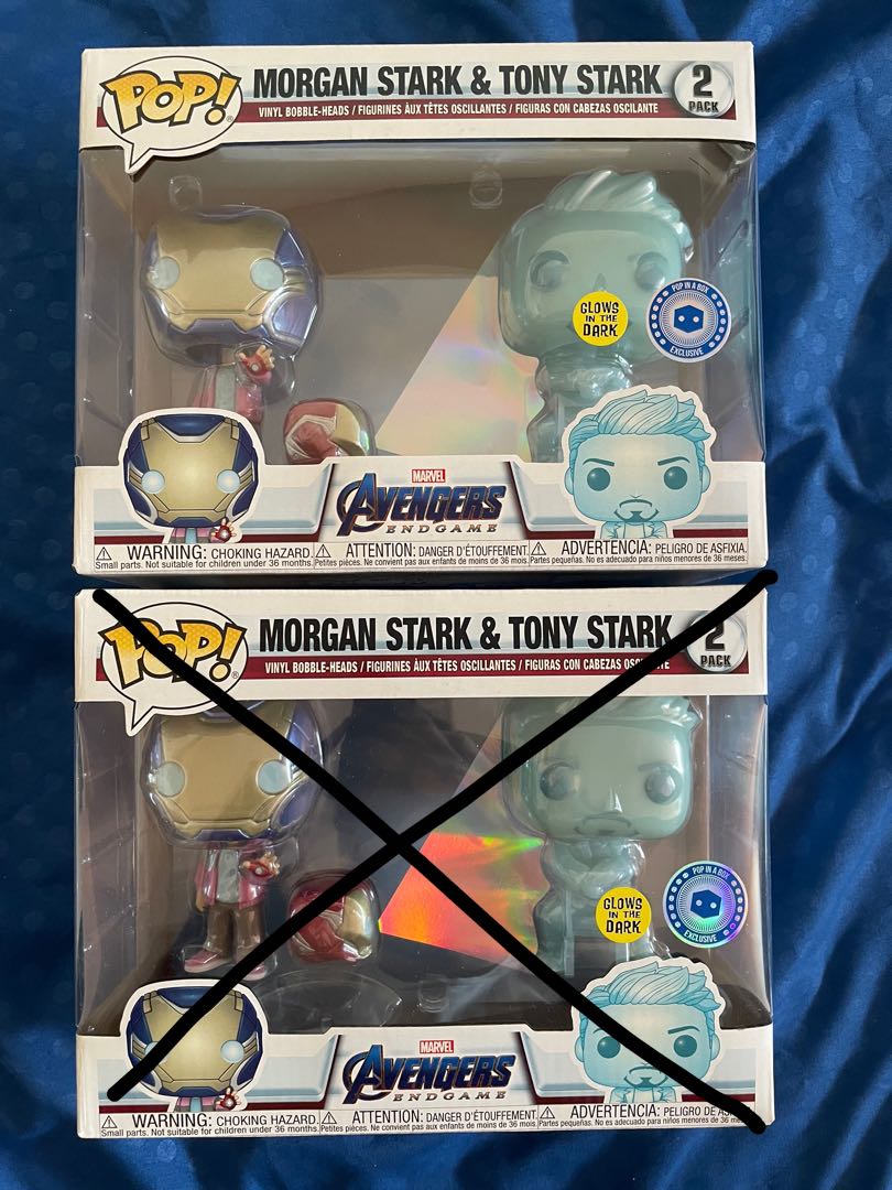 funko pop- Morgan Stark and Tony Stark PIAB GITD, Hobbies & Toys, Toys ...