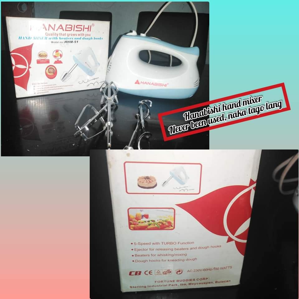 HANABISHI hand mixer, TV & Home Appliances, Kitchen Appliances, Hand ...