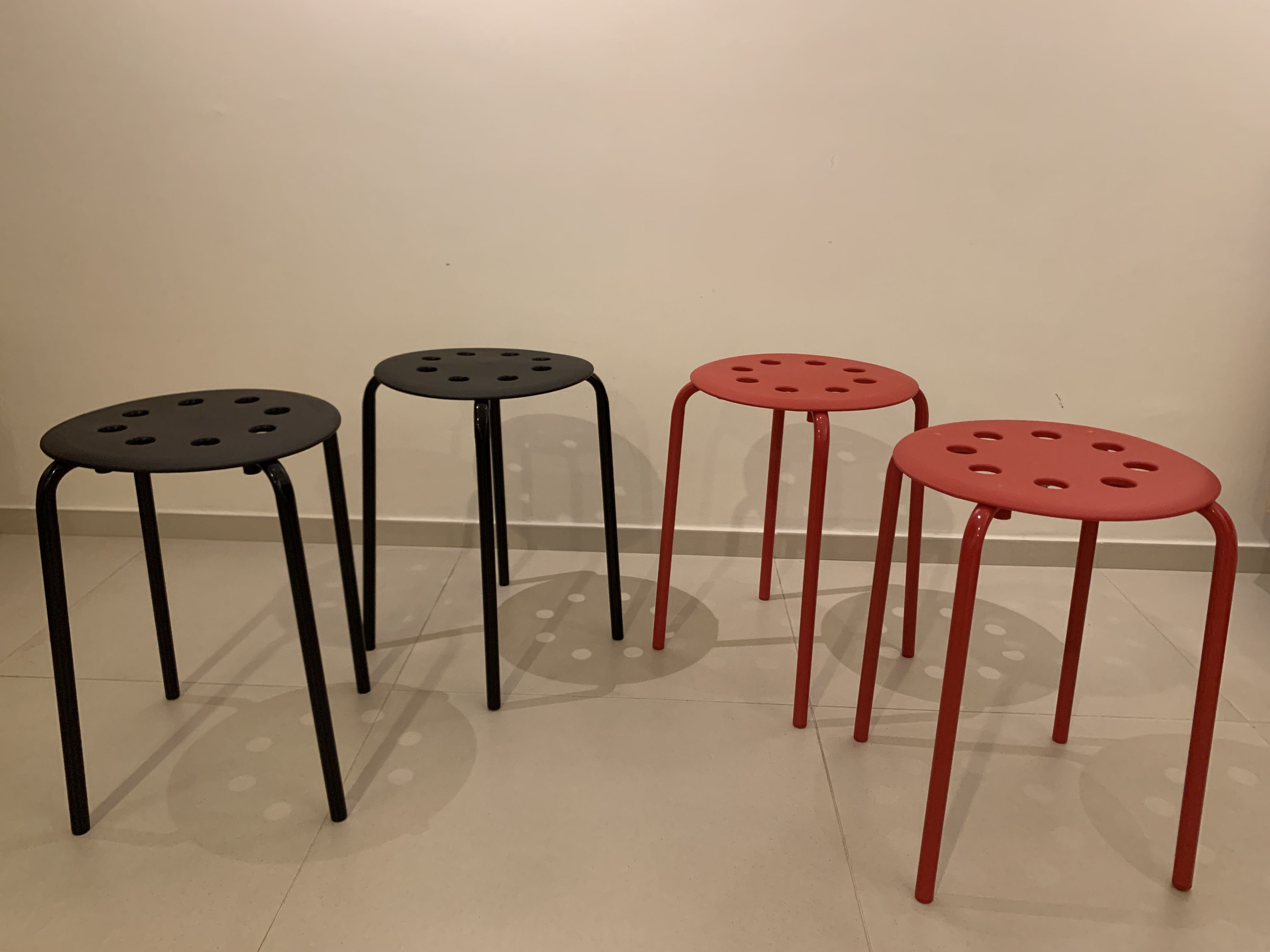 Ikea Marius stools — set of 4, Furniture & Home Living, Furniture ...