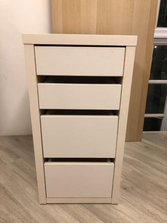 IKEA MICKE Drawer unit on castors, white 35x75x50 cm, Furniture & Home ...