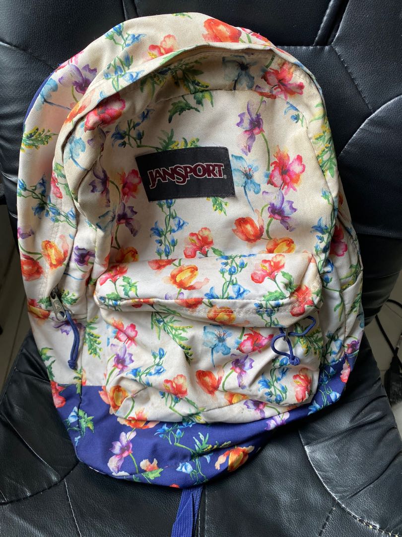Jansport Floral Backpack Authentic, Women's Fashion, Bags & Wallets ...
