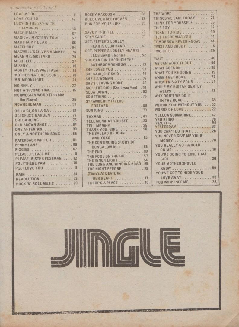 Jingle Beatles Songbook, Hobbies & Toys, Books & Magazines, Magazines ...
