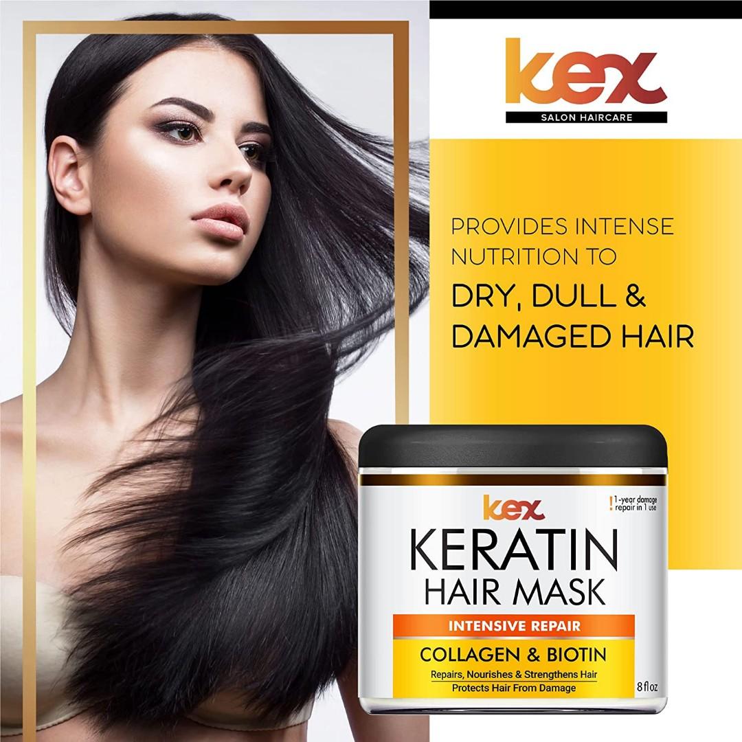 Keratin Hair Mask with Biotin and Collagen - Keratin Treatment Deep ...
