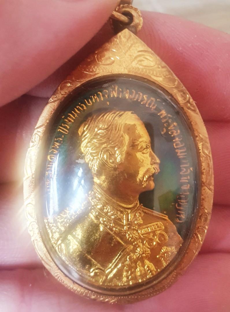 Super Rare Jade King Rama 5 back with Lp Koon Self image (90%Real Gold ...