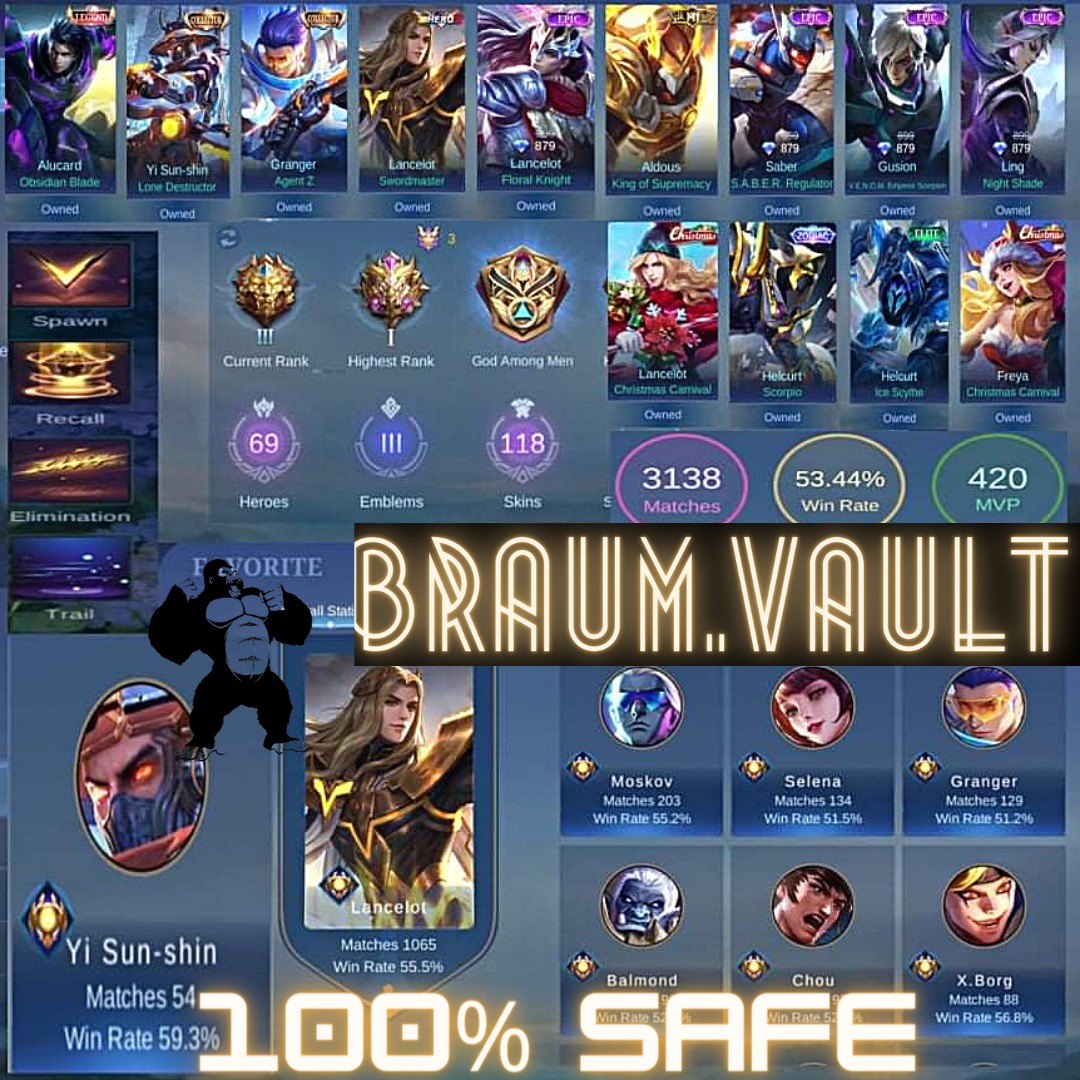 LEGEND ALUCARD + COLLECTOR YSS + COLLECTOR GRANGER + HERO LANCE + M1 ...