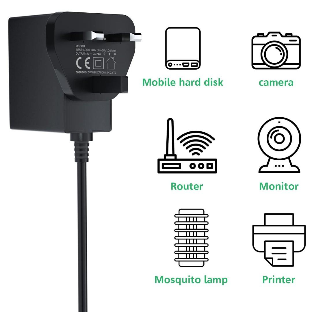NEUE DAWN Power Supply Adapter DC 12V 2A Universal Main Charger for ...
