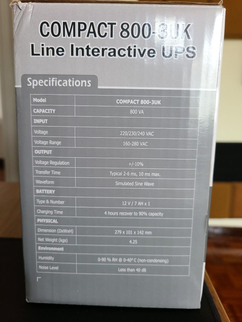 NEUROPOWER UPS Compact 800-3UK, Computers & Tech, Parts & Accessories ...
