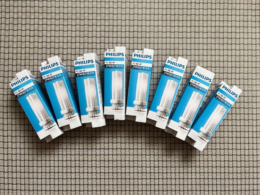 PHILIPS 飛利浦PL-BB 4P 田字型燈管 27W燈管 827燈泡色, 家具及居家用品, 燈飾及風扇, 燈飾在旋轉拍賣