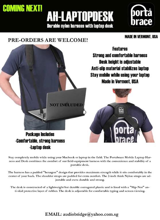 PortaBrace AH-LAPTOPDESK Laptop desk + harness, Computers & Tech, Parts ...