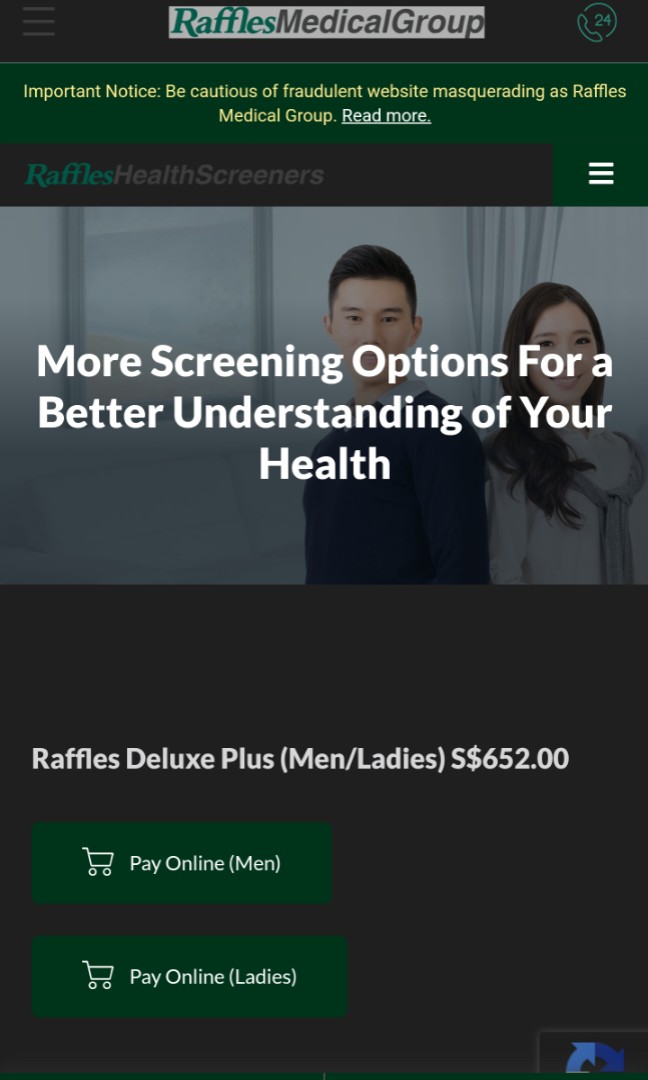 Raffles Medical check up plan for women, Everything Else on Carousell