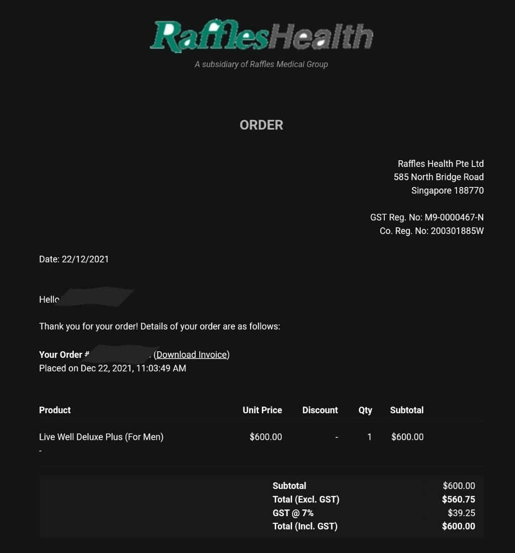 Raffles Medical Health Screening - LIVE WELL DELUXE PLUS (FOR MEN ...