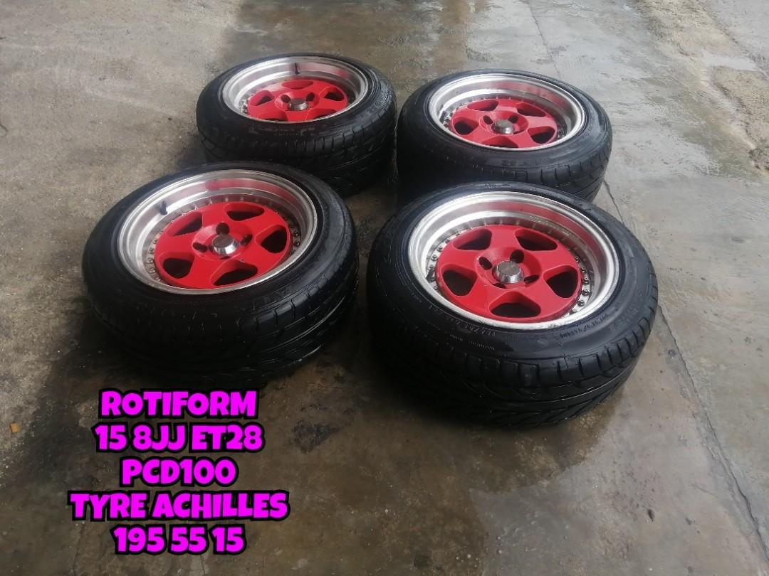 SPORTRIM 15 INCI PCD 100 ROTIFORM, Auto Accessories on Carousell