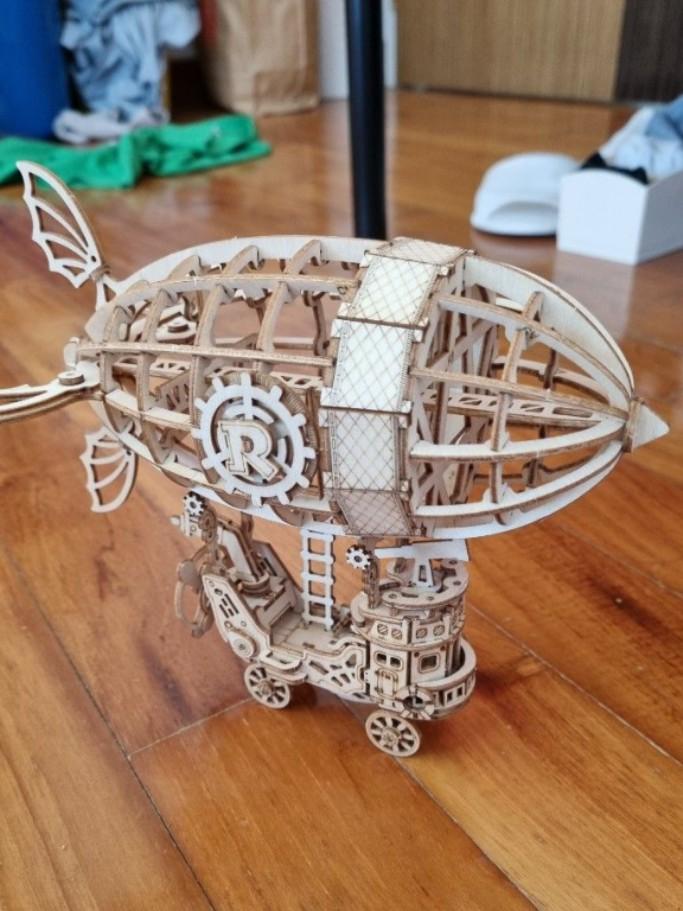Steampunk Blimp Wooden Craft, Hobbies & Toys, Toys & Games on Carousell
