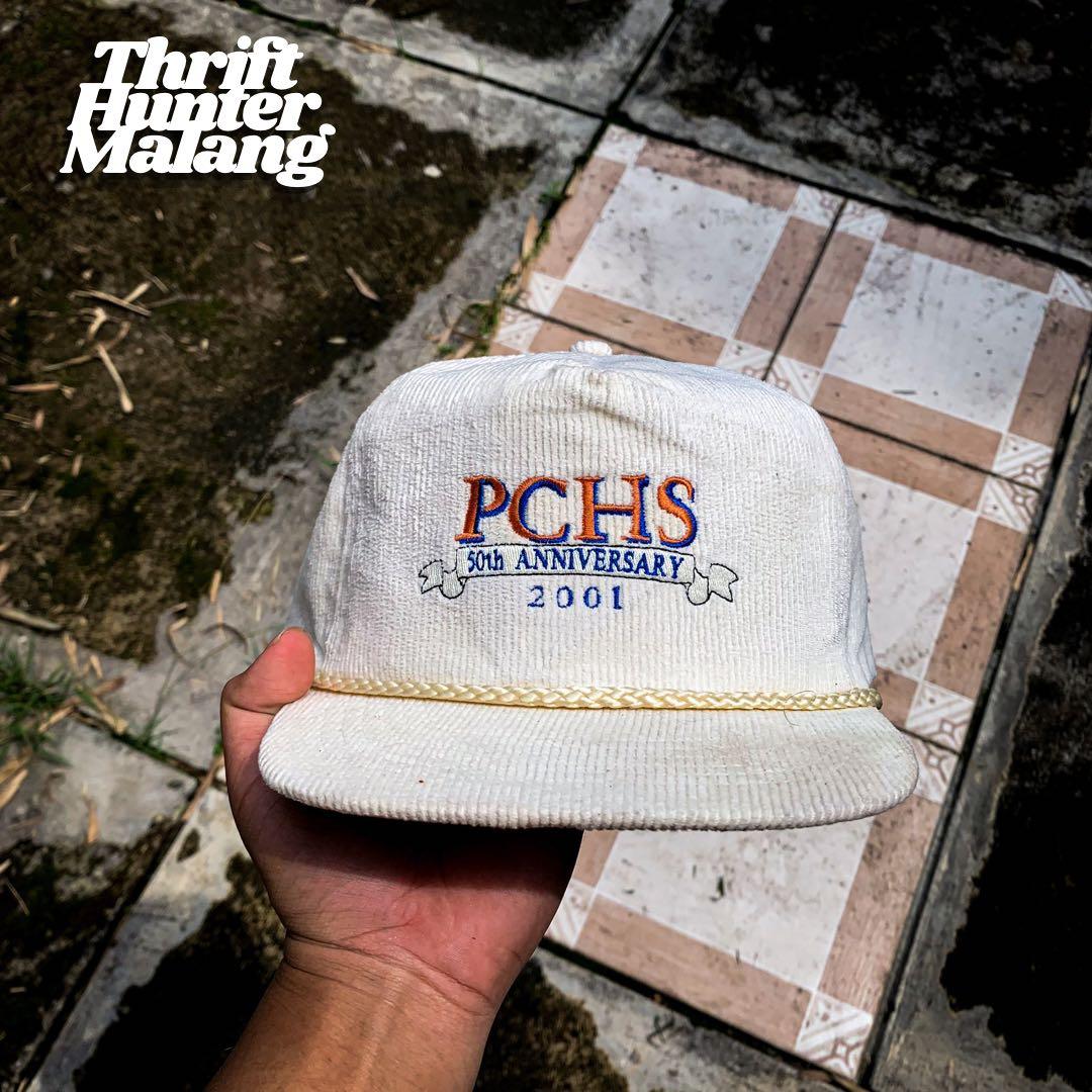 Topi Vintage Corduroy PCHS 50 Anniversary By KC, Fesyen Pria, Aksesoris, Topi di Carousell