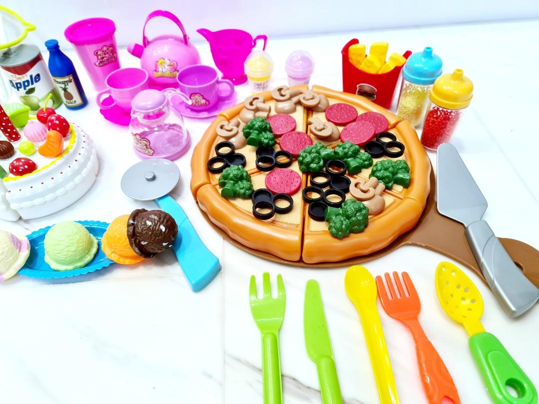 Toys R Us Just Like Home pizza set, burger set with fries, tea set ...
