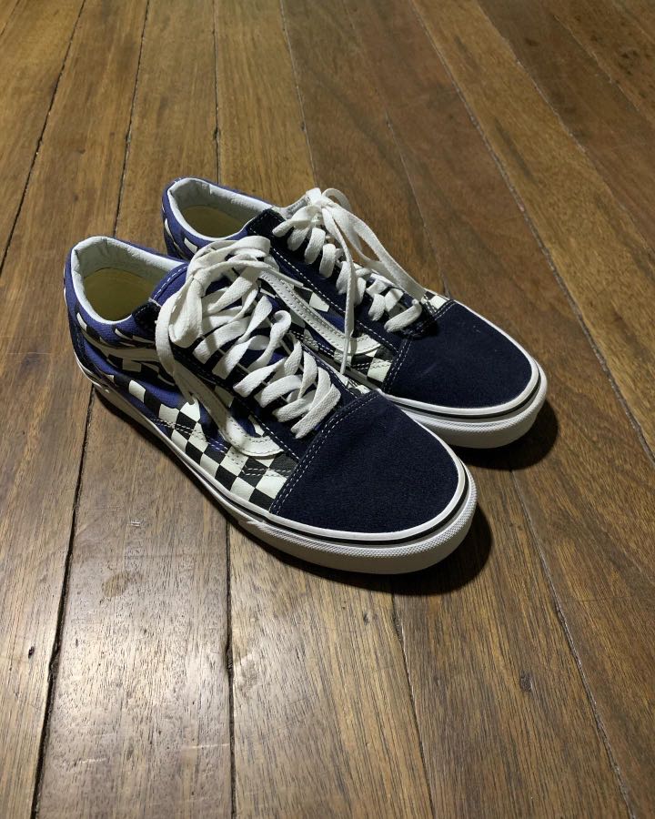 Vans Old Skool Blue Flame, Men's Fashion, Footwear, Sneakers on Carousell