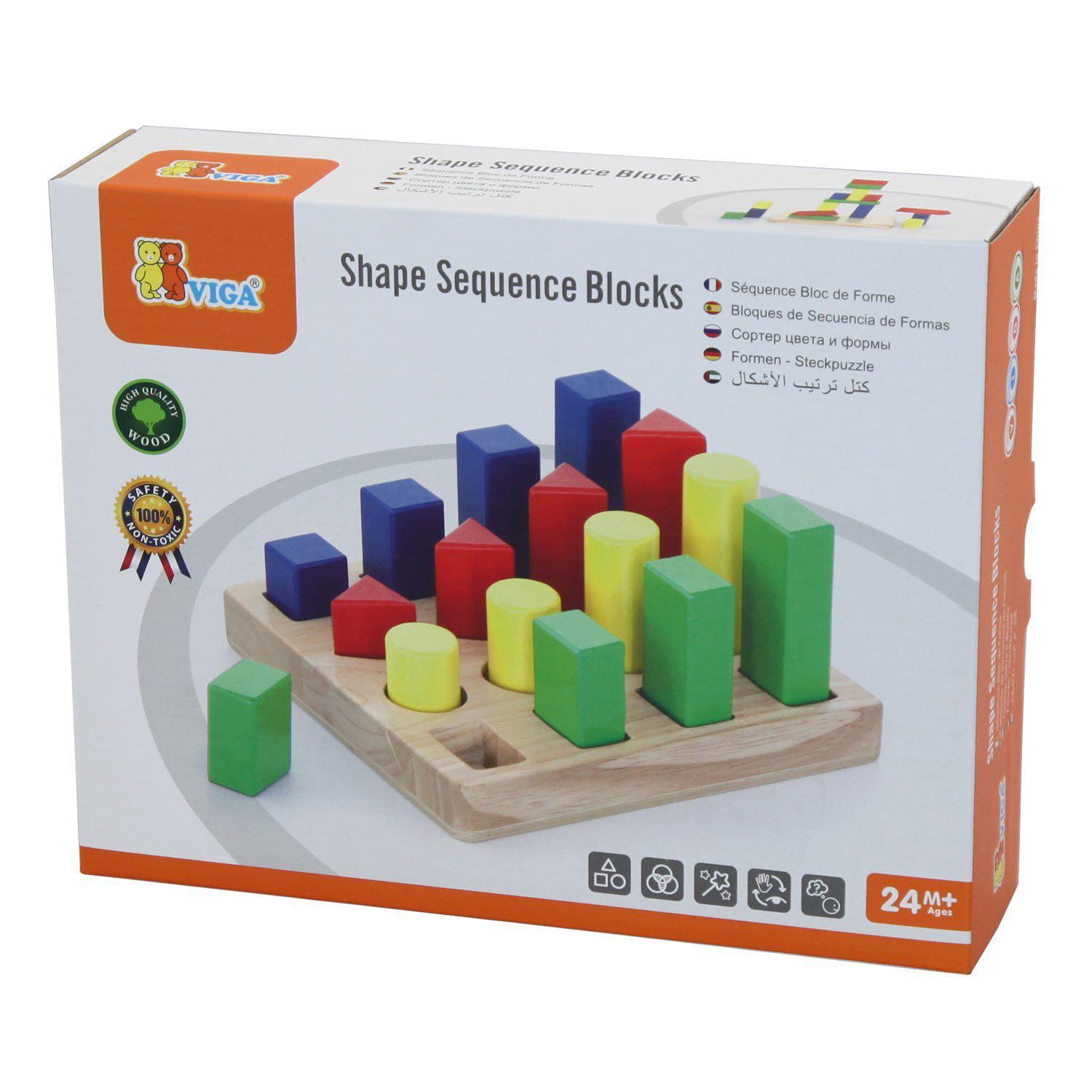 Viga Wooden Shape Sequence Blocks, Hobbies & Toys, Toys & Games on ...