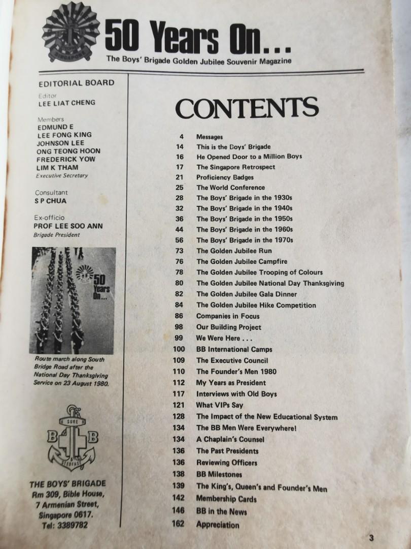 1930-1980 boys brigade golden jubilee Souvenir Magazine 50 years on ...