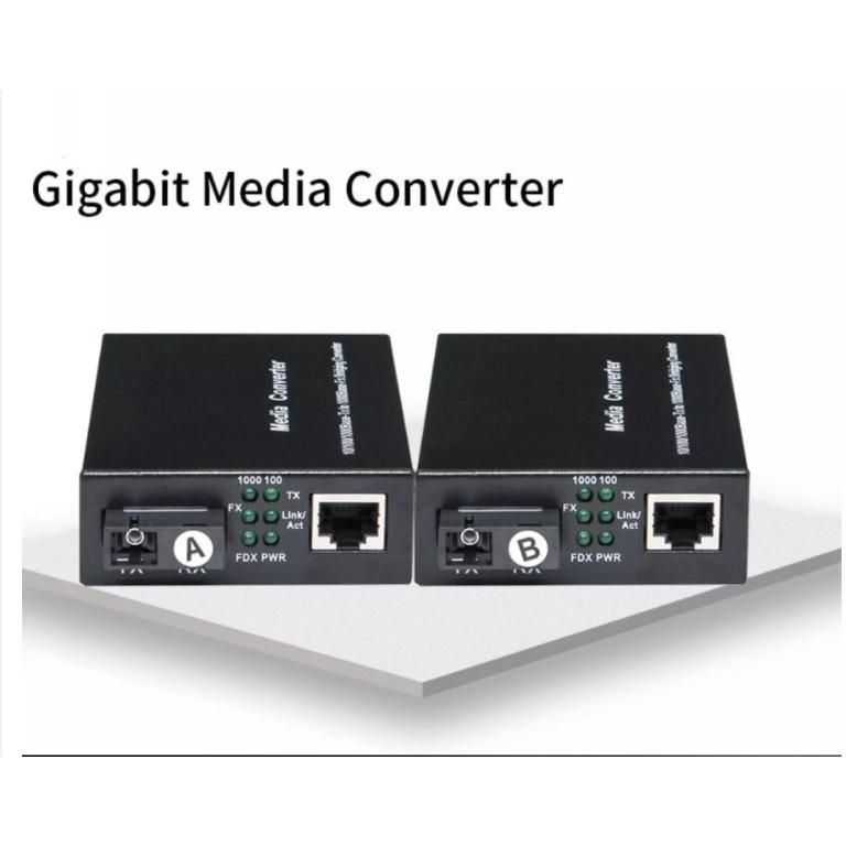 1Pair 1000Mbps A/B Gigabit Fiber Optical Media Converter 1000Mbps Media ...