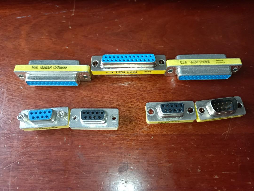 25 pins and 9 pins connectors, 電腦＆科技, 電腦周邊及配件, 電腦線、轉接線及轉換器 - Carousell