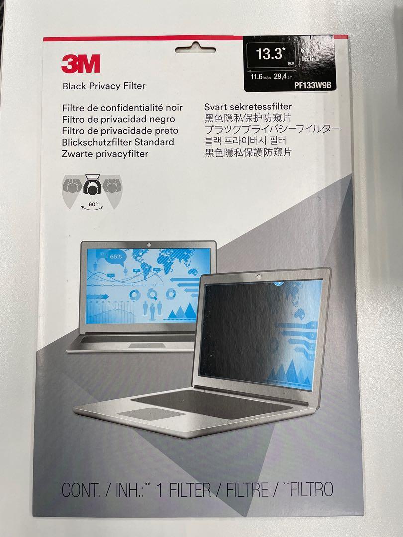 3M Black Privacy Filter for 13.3 in 16:9 laptop screen (PF133W9B ...