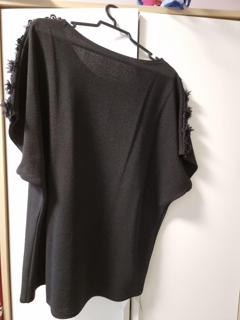 Black Flower Top (From Bangkok), Women's Fashion, Tops, Blouses on ...