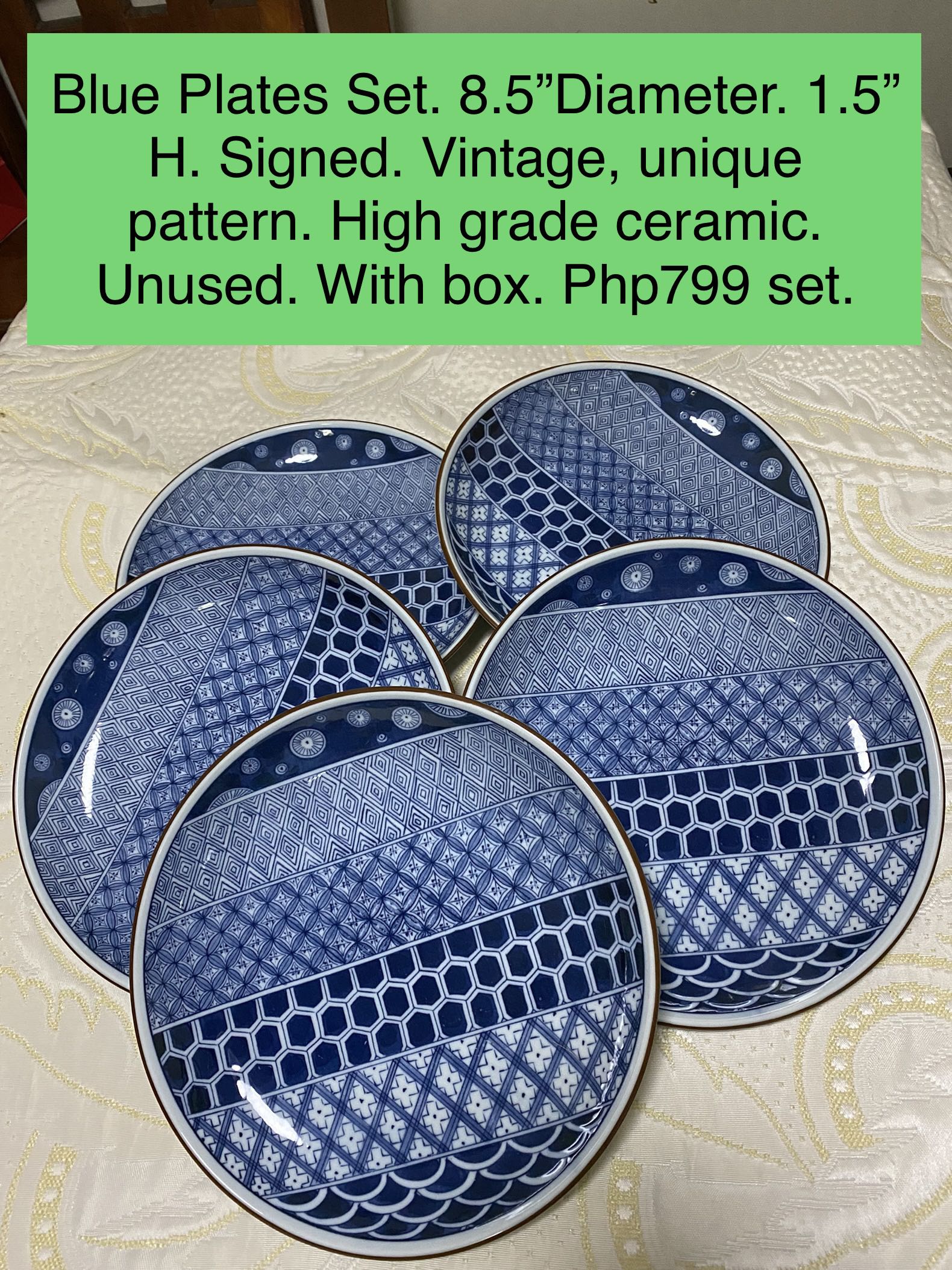 Blue Plates Set, Furniture & Home Living, Kitchenware & Tableware ...