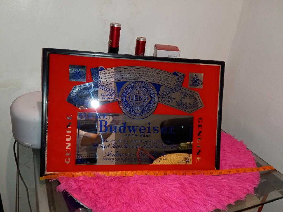 BUDWEISER MIRROR SIGNAGE DISPLAY, Furniture & Home Living, Home Decor ...
