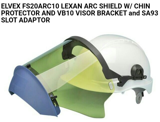 ELVEX FS20ARC10 LEXAN ARC SHIELD W/ CHIN PROTECTOR AND VB10 VISOR ...