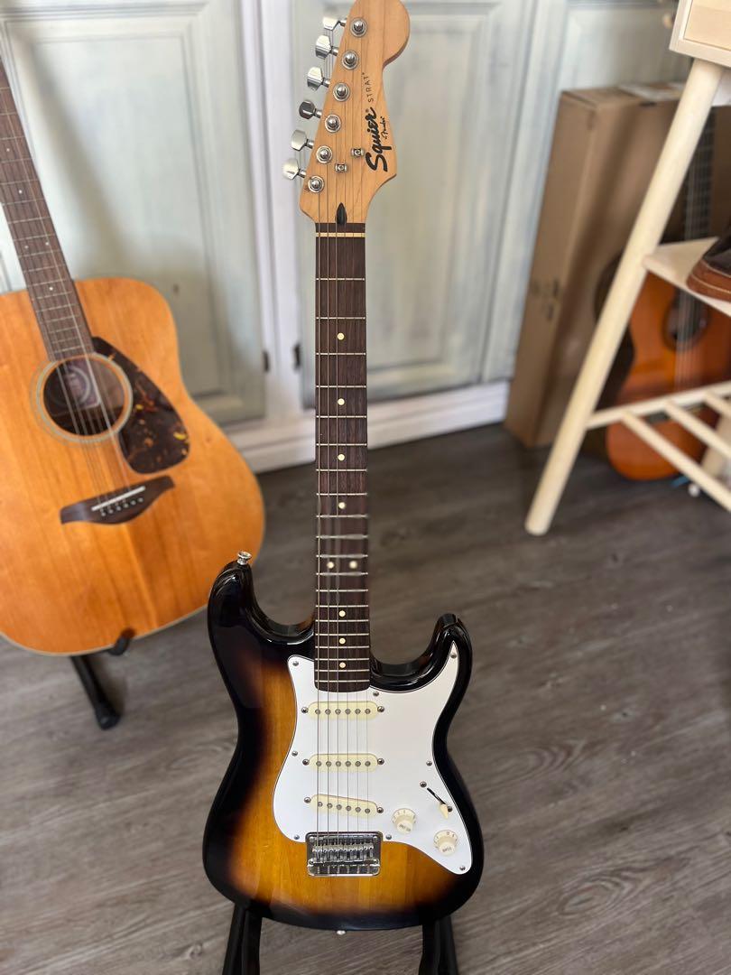 FENDER Squier Stratocaster SSS (Short-Scale) Strat, Brown Sunburst ...