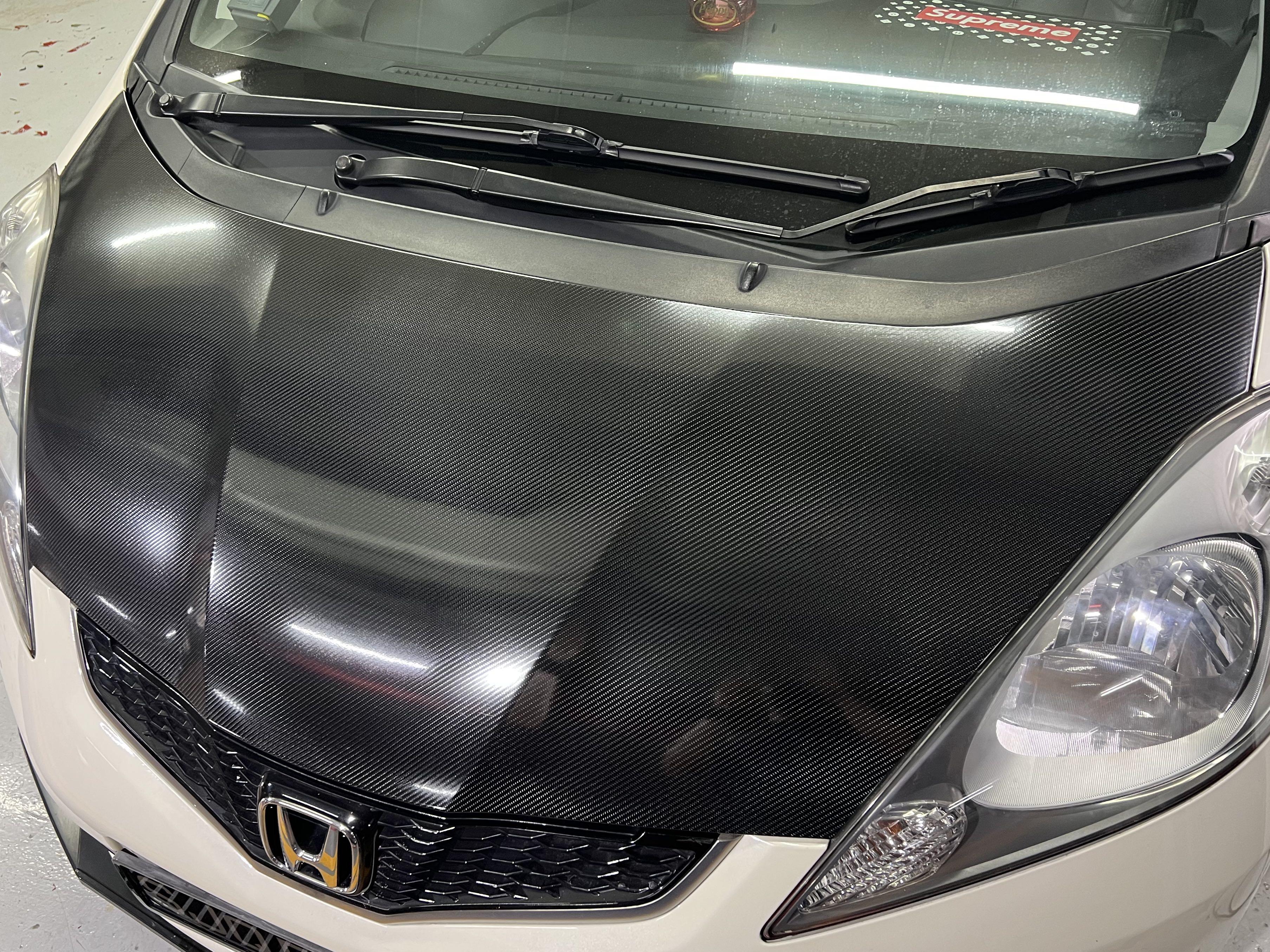 Glossy carbon bonnet wrap, Car Accessories, Accessories on Carousell