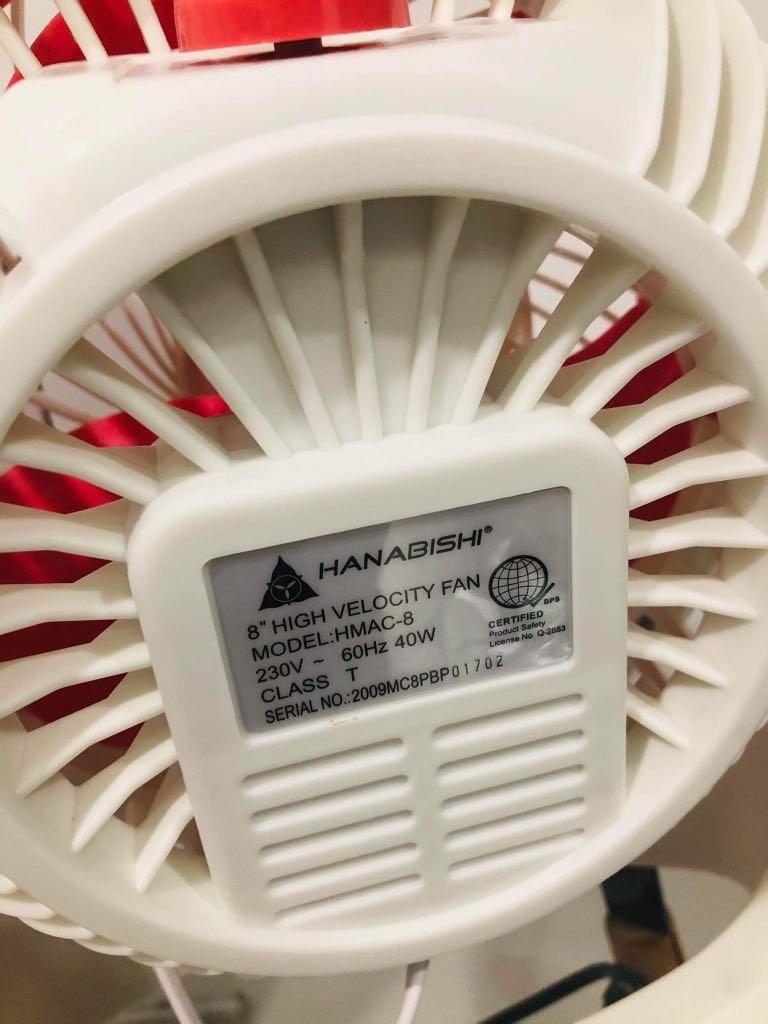 Hanabishi Mini Desk Fan, Furniture & Home Living, Lighting & Fans, Fans ...