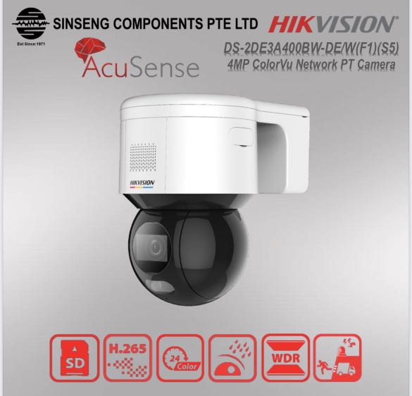 Hikvision WIFI ColorVu 4MP Pan-Tilt DS-2DE3A400BW-DE/W(F1)(S5) Network ...