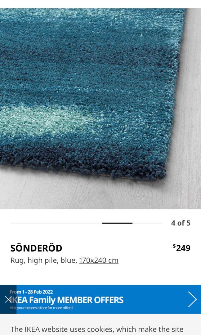 IKEA Blue Rug/Carpet (UP $249), Furniture & Home Living, Home Decor ...