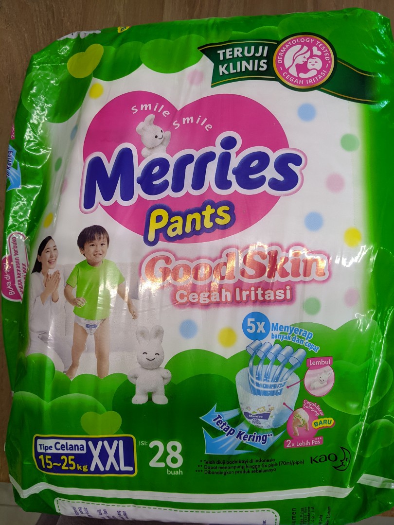 Merries diaper Pants Good skin XXL, Babies & Kids, Bathing & Changing ...