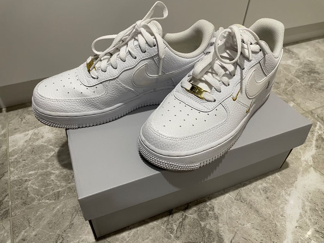 Nike Air Force 1 White Gold, Women's Fashion, Footwear, Sneakers on ...