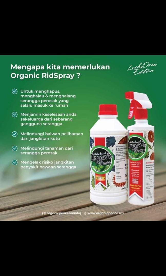 Rid Spray Organic Peace Spray Serangga, Furniture & Home Living ...