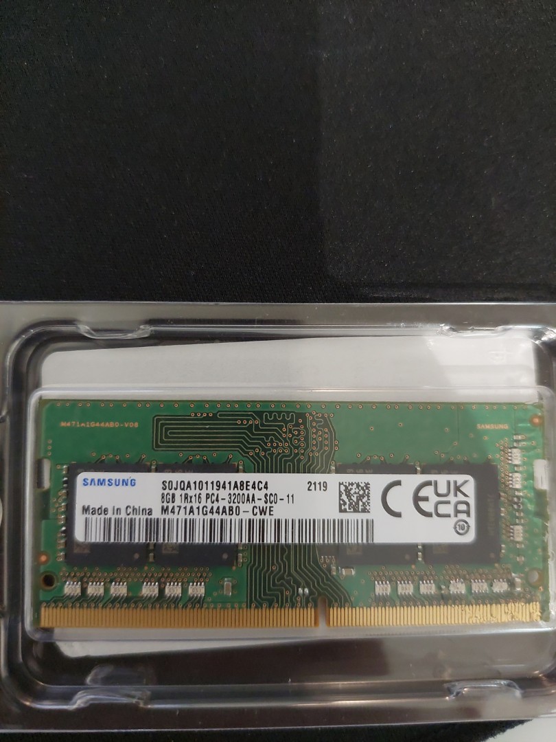 Samsung 8GB DDR4 3200 MHz PC4-25600 SODIMM Laptop Memory RAM (M471A1G44AB0-CWE), Computers ...