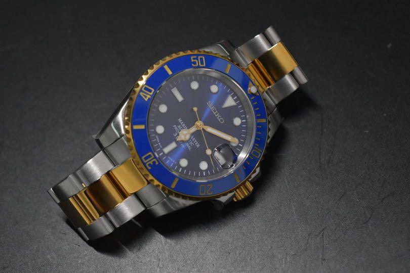 Seiko Mod (Two Tone) (Bluesy), Men's Fashion, Watches & Accessories ...