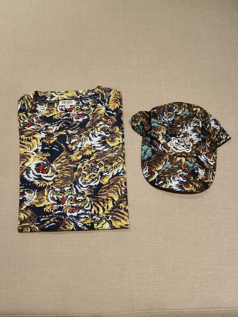 (set) Kenzo flying tiger tee and hat sets at sgd 600, Men's Fashion ...