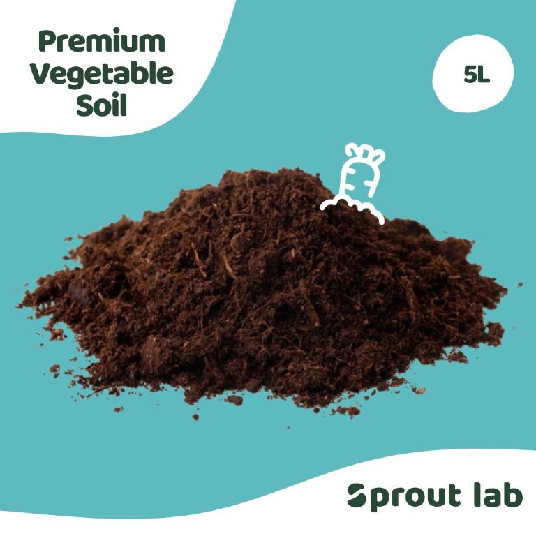 Sprout lab All Purpose Premium Vegetable Soil 5L NPK Nutrient Peat Mix Decomposed peats (Black ...